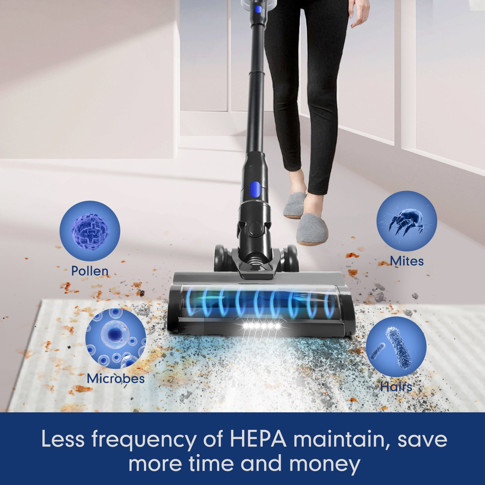 Moosoo Cordless Vacuum 4 In 1 Lightweight Stick Vacuum Cleaner Xl 618a