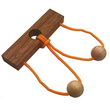 Two Lovers String Rope Ring Puzzle - Wood IQ Brain Teaser Mind Game ...