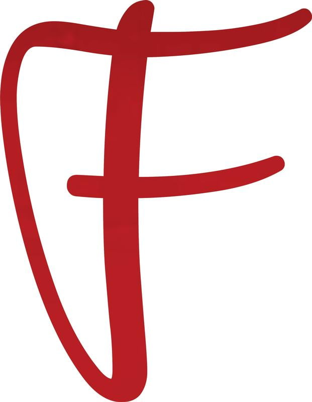 Acrylic Letter F Script, 3'' Tall Transparent Red Alphabet Craft, Color ...