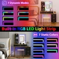 Costway Vanity Table Set with RGB LED Lights Crystal Crush Diamond ...