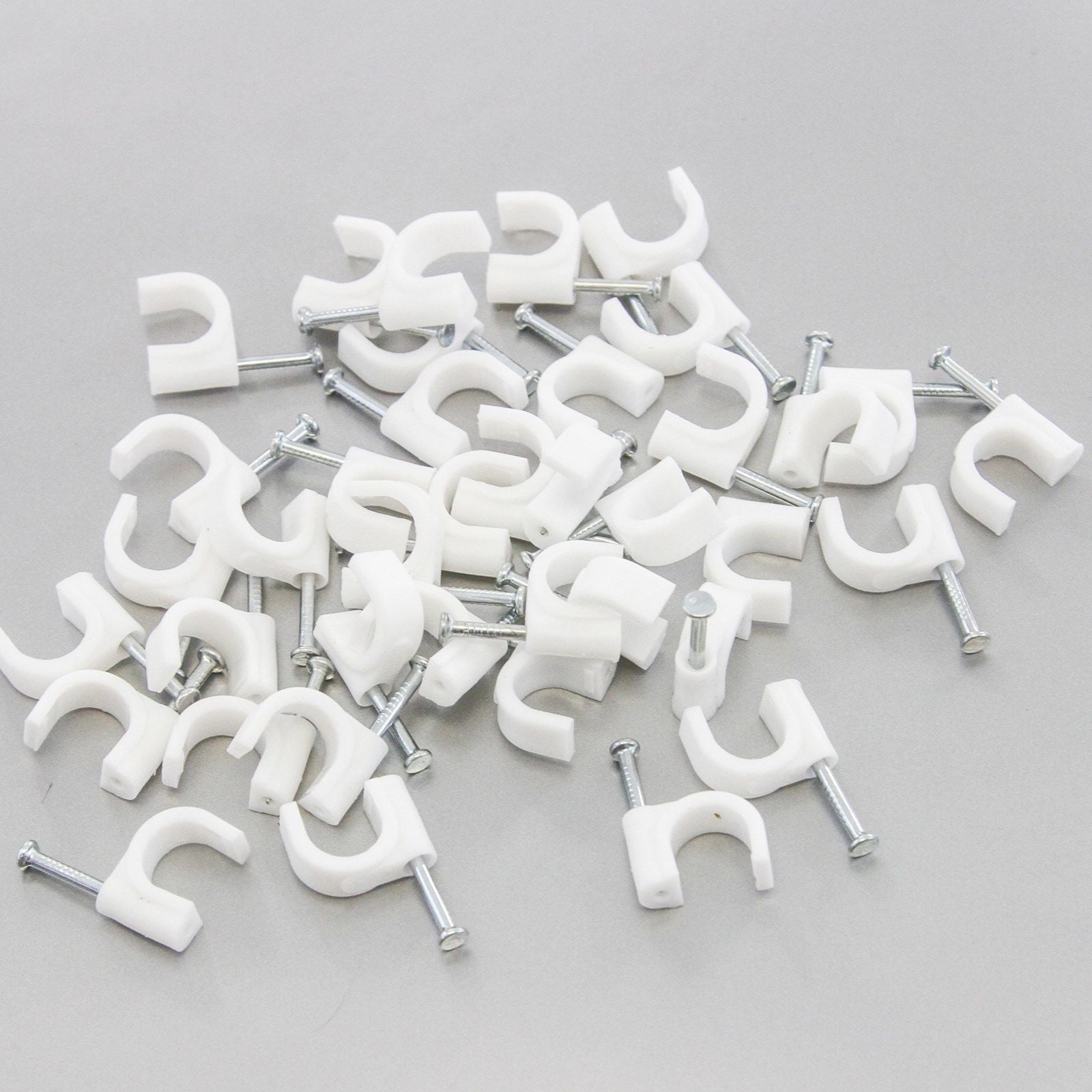 1000 Round 1/2 Inches (12 mm) Cable Wire Clips Cable Management Cord ...