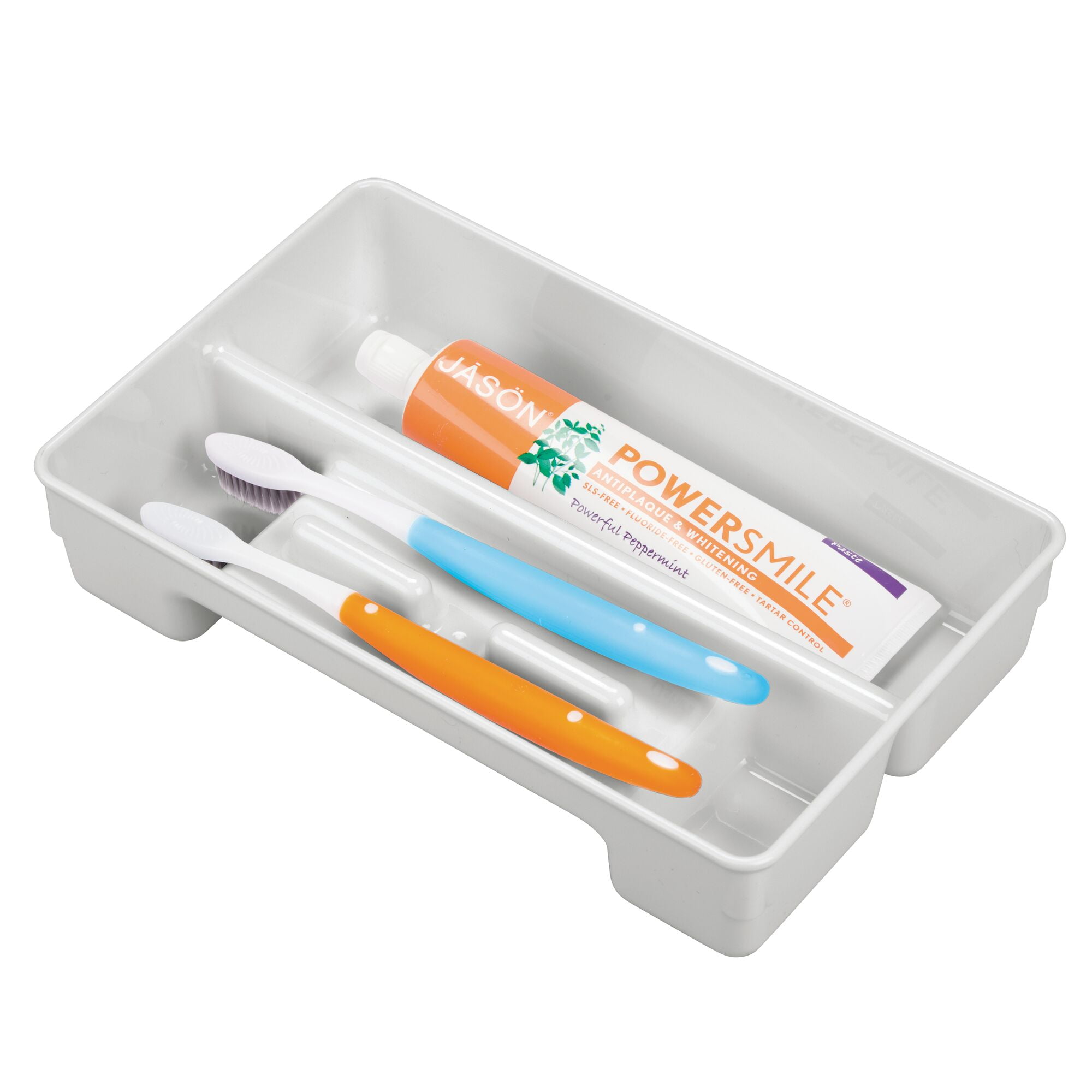 mDesign Plastic Toothbrush Holder, Storage Organizer Bin for Bathroom ...