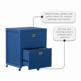 Linon Lakelyn 2-Drawer Rolling File Cabinet, Navy Finish - Walmart.com