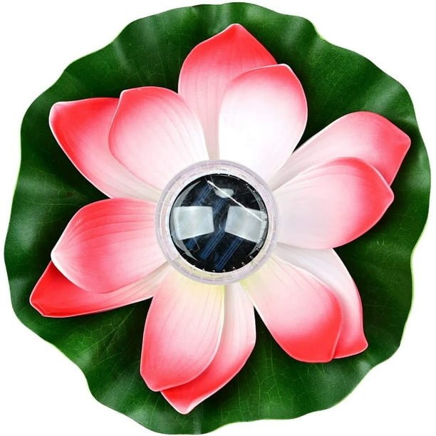 SHAR Solar Lotus Lantern for Outdoor (Red), Floating Pool Lights Solar ...