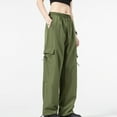 Hxshgdsn Womens Wide Leg Cargo Pant Baggy Sweatpants With Drawstring ...