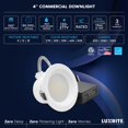 LUXRITE 4 Inch Commercial LED Recessed Light, Canless Downlight with J ...