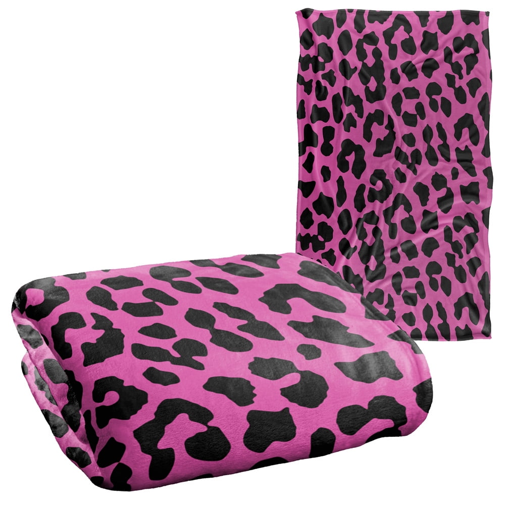 Logovision Leopard Print Pink and Black Silky Touch Super Soft Throw ...