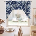 Coastal Seashell Swag Curtain Valance for Windows, Summer Nautical Navy ...
