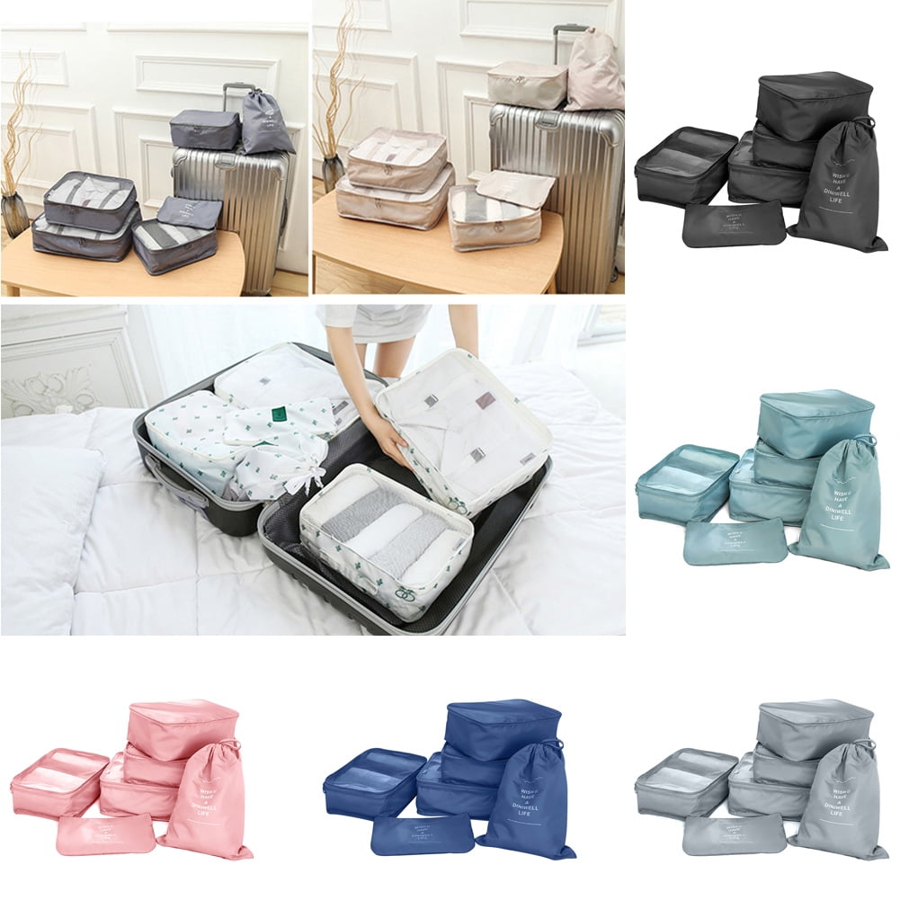 SPRING PARK 6Pcs/Set Travel Storage Bag for Clothes Luggage Packing ...