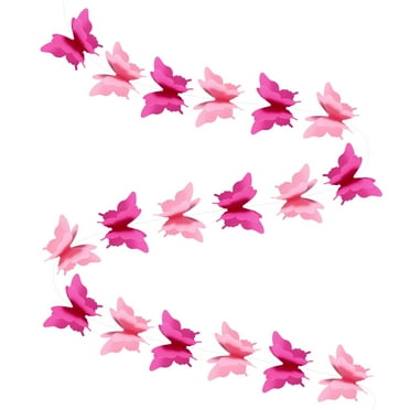 Efavormart 2 Pack | 9ft Purple 3D Paper Butterfly String Banners ...
