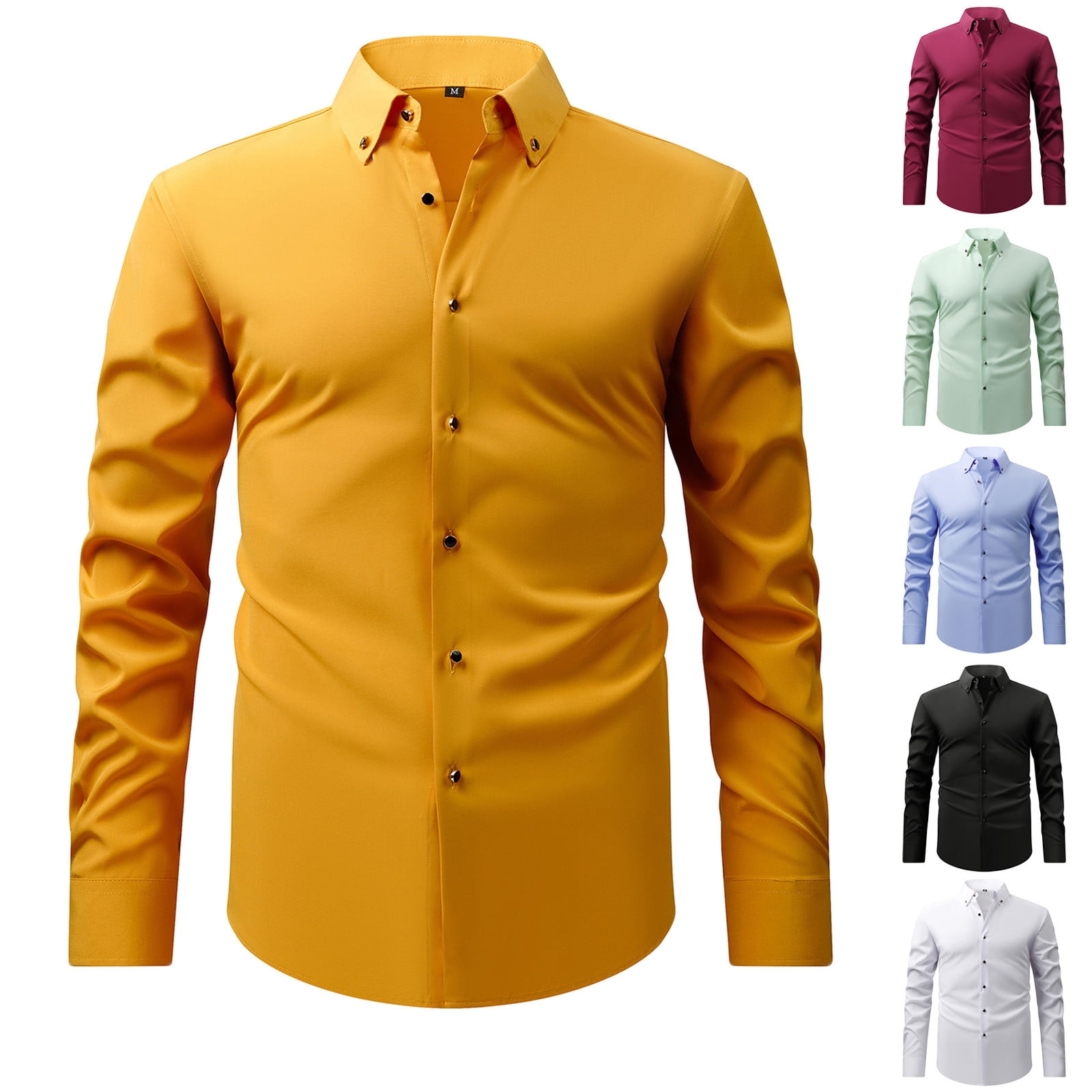 Click here for Fengqque Mens Dress Shirts Stretch Long Sleeve For... prices