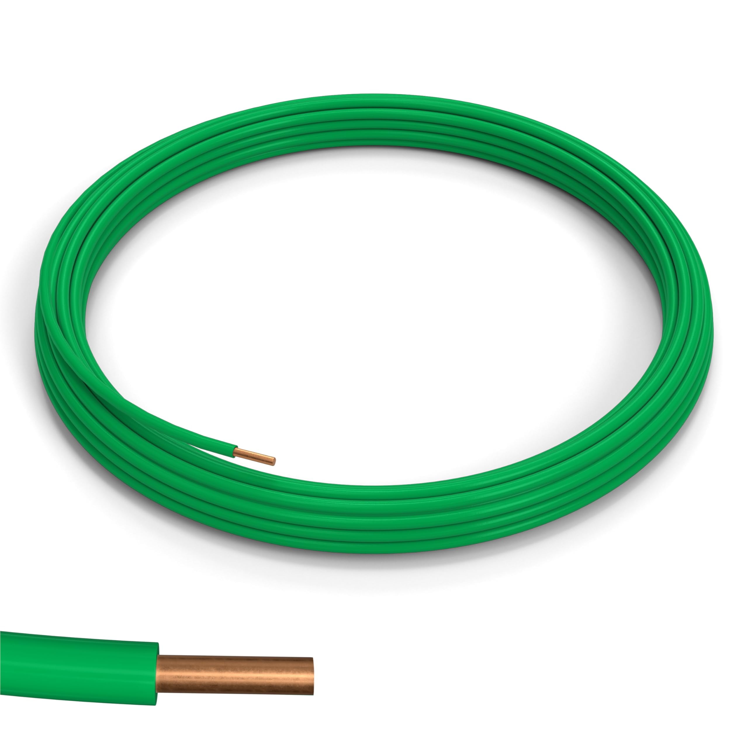 THE CIMPLE CO 25 Foot - 10 AWG Solid Copper Wire - 10 Gauge Green ...