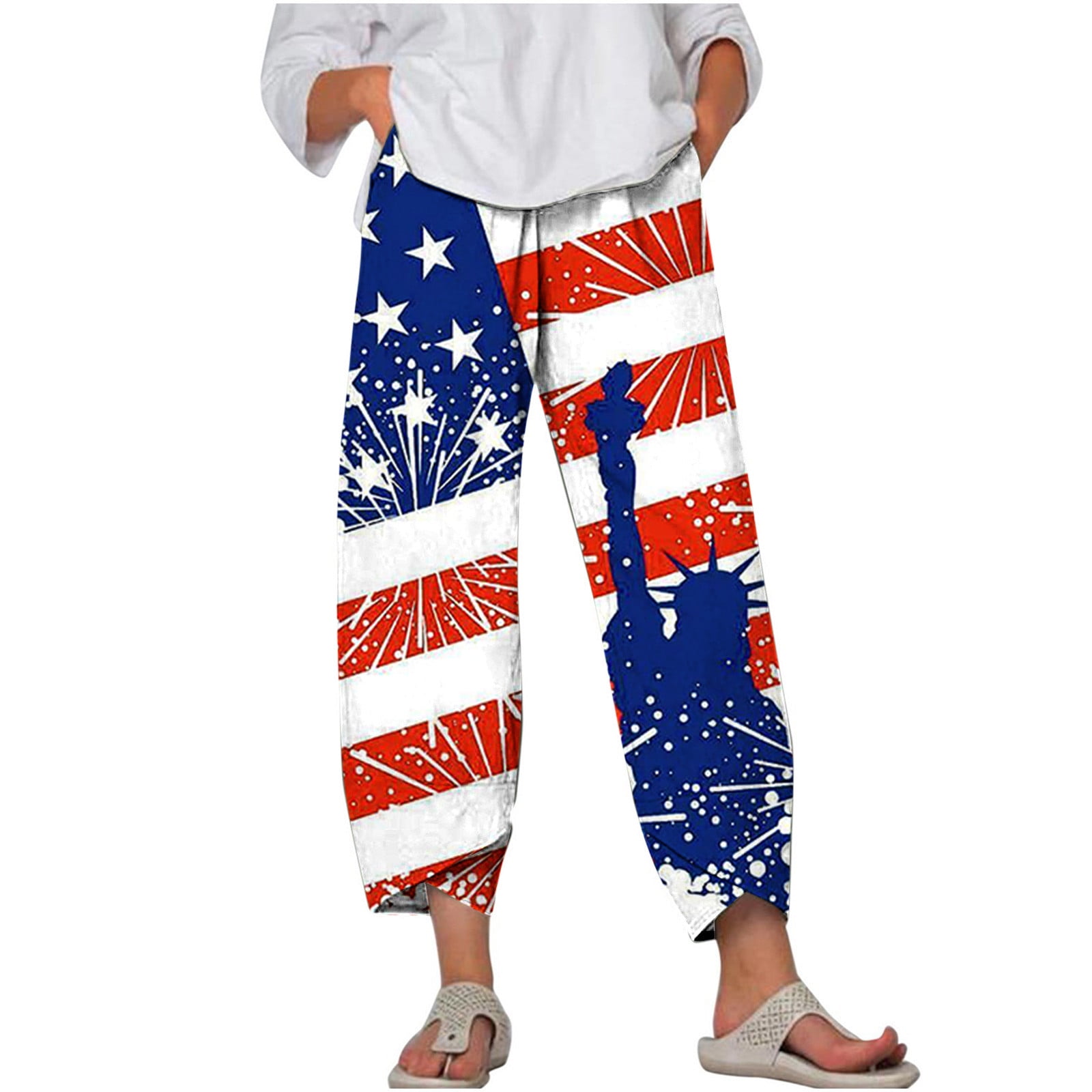American Flag Pants Women