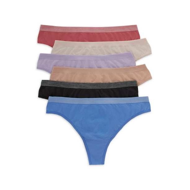 Hanes Women's Comfort Flex Fit Seamless Thong Underwear, 6-Pack ...