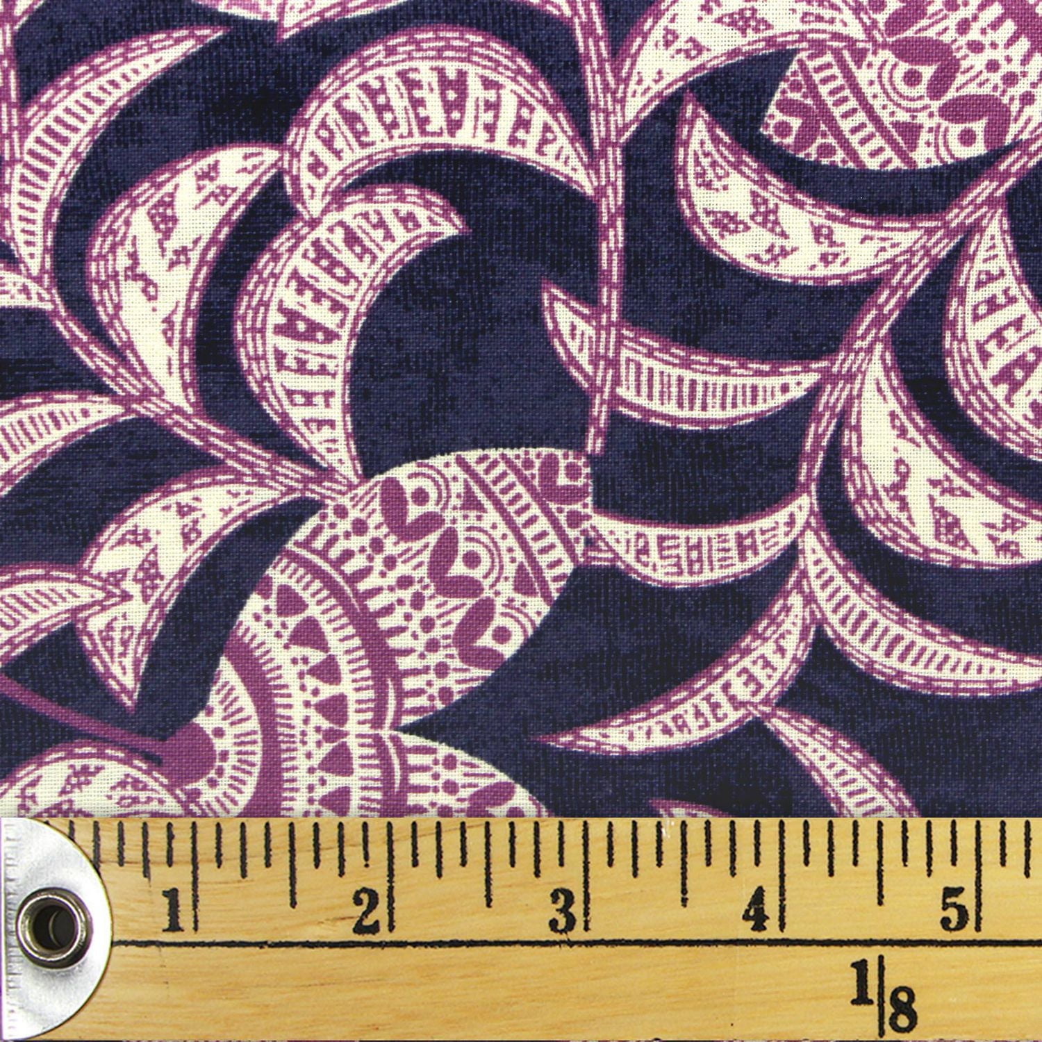 Click here for Fabric Creations Black With Purple Boho Leaves Fat... prices
