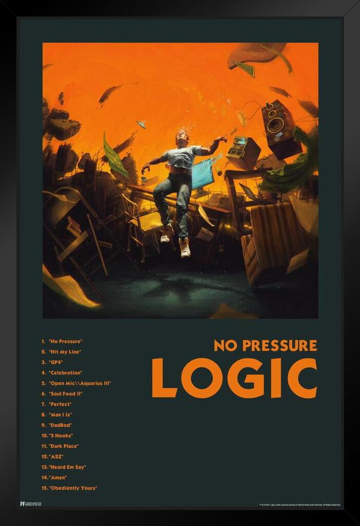 Logic Merch No Pressure Album Cover Art Track List Rap Posters Logic ...