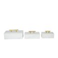 DecMode White Marble Decorative Box with Gold Handle, 3 Count - Walmart.com