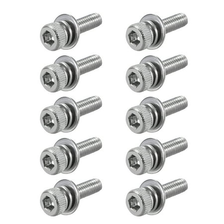 M3 x 12mm Stainless Steel Hex Socket Head Cap Screws Bolts Combine ...