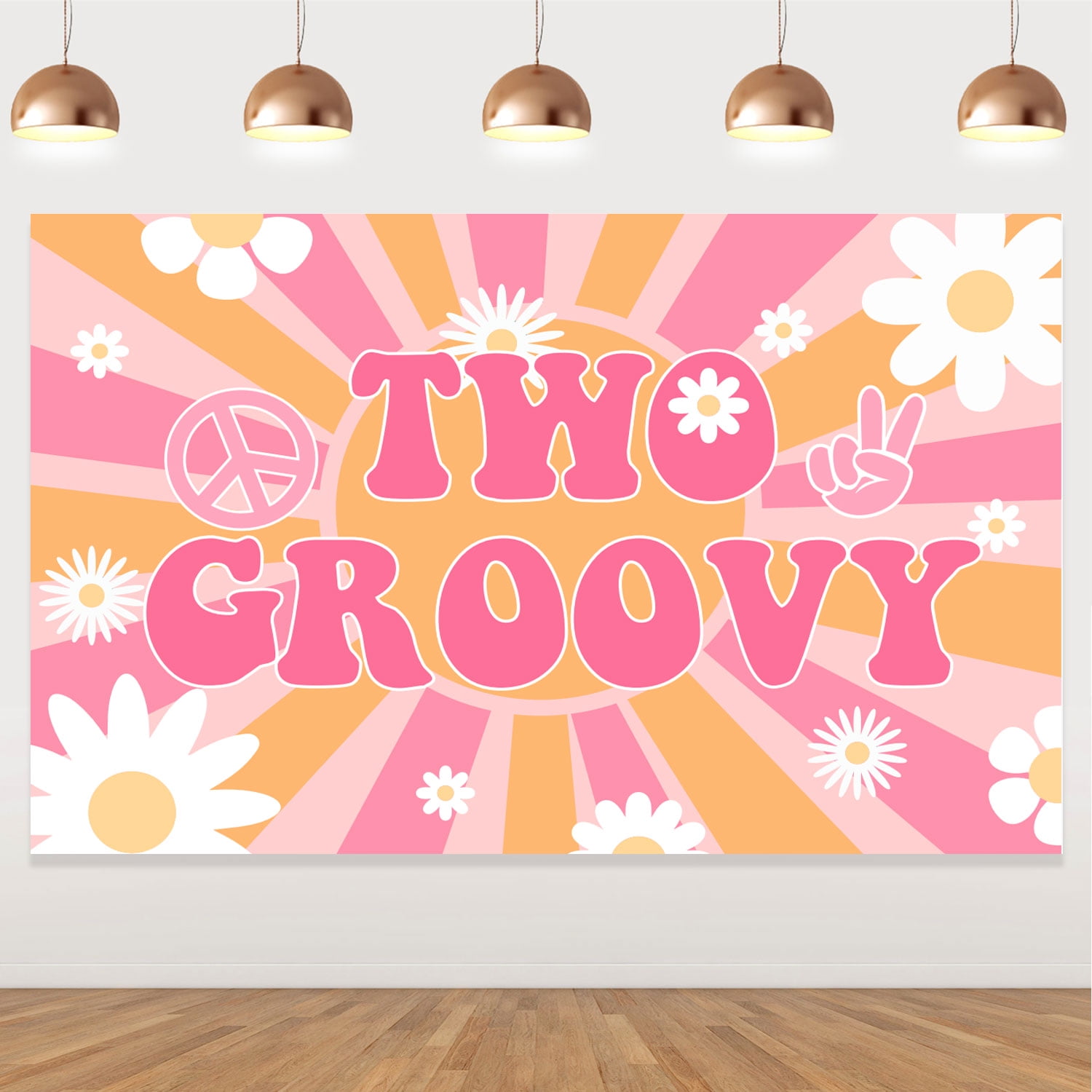 2nd Birthday Banner, Two Groovy Birthday Backdrop for Hippie Boho Party ...