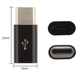 Black Micro USB to USB Type-C Adapter - Walmart.com
