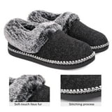 EverFoams Women's Wool Memory Foam Slippers with Faux Fur Collar ...
