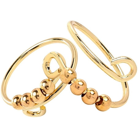 Anxiety Rings, 2Pcs Spinning Fidget Rings, Open Finger Ring, Adjustable ...