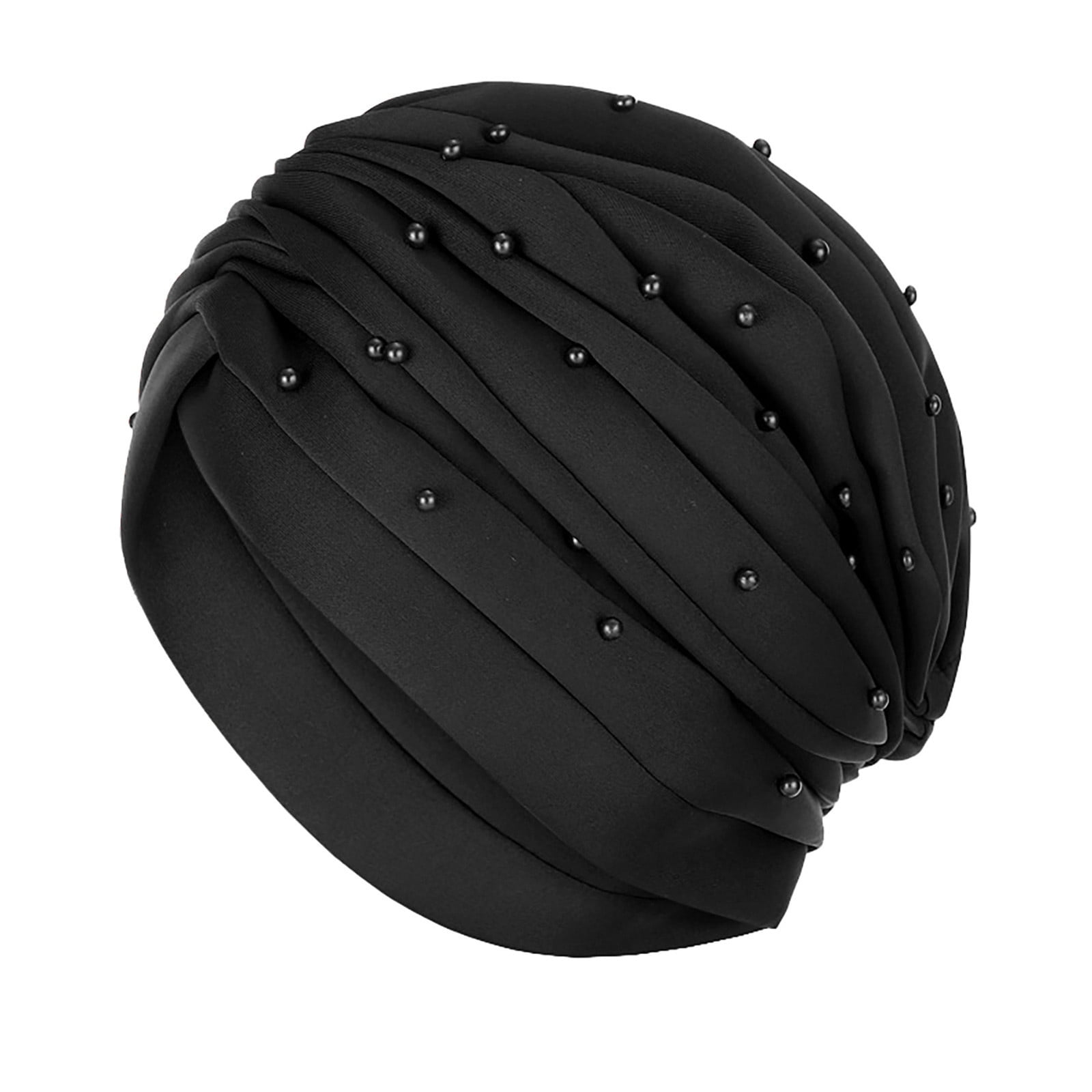 Dadaria Turbans for Women Fashion Solid Beading Hat Ruffle Beanie ...