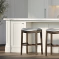Dtwnek 31in Counter Height Backless Bar Stool with Wood Frame, Faux ...