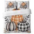 4 Pieces Duvet Cover Queen Bedding Sets Thanksgiving Plaid Pattern ...