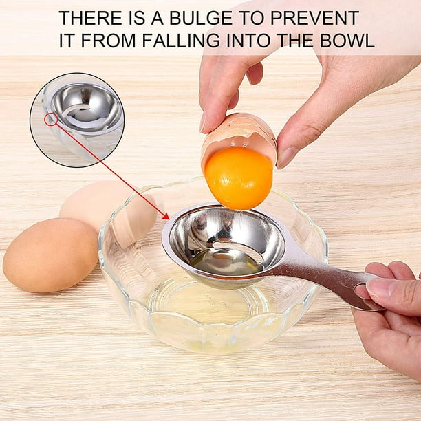 Egg Separator, Egg Yolk White Separator Stainless Steel Egg Strainer ...