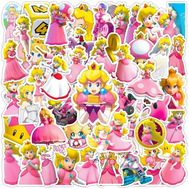 50 Pcs Princess Peach Stickers, Waterproof Stickers for Water Bottles ...