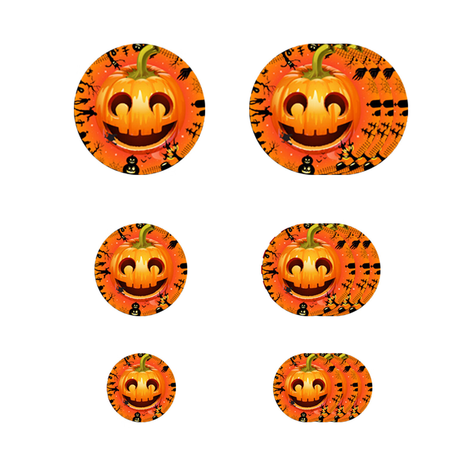 Halloween Round Floor Stickers Creative Pumpkin Head Expression ...