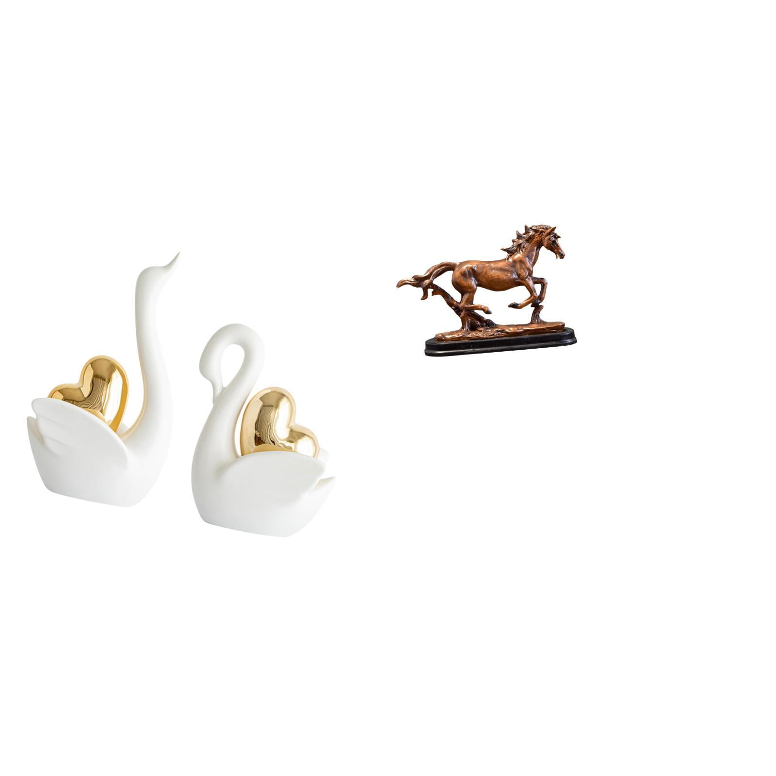 Elegantes Figuras De Cisne Y Caballo, Adornos Artísticos De Mesa Para ...