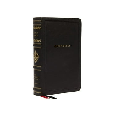Pre-Owned NKJV, End-of-Verse Reference Bible, Personal Size Large Print, Leathersoft, Brown, Red ...