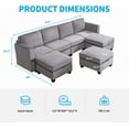 BALUS U Shaped Sectional Sofa with Storage, 7 Seater Modular Sectional ...