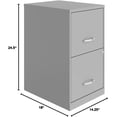 2 Drawers 24.5" Vertical Black Metal Filing Cabinet Lockable Pre ...