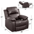 Aukfa Leather Recliner Chair Overstuffed Armchair Single Sofa w/ Lumbar ...
