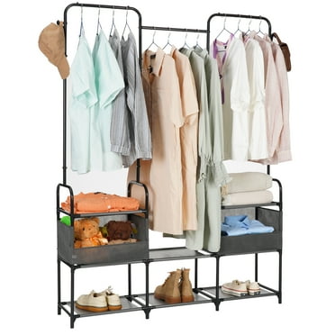 Garment Rack for Hanging Clothes, Multi-functional Bedroom Clothes Rack ...