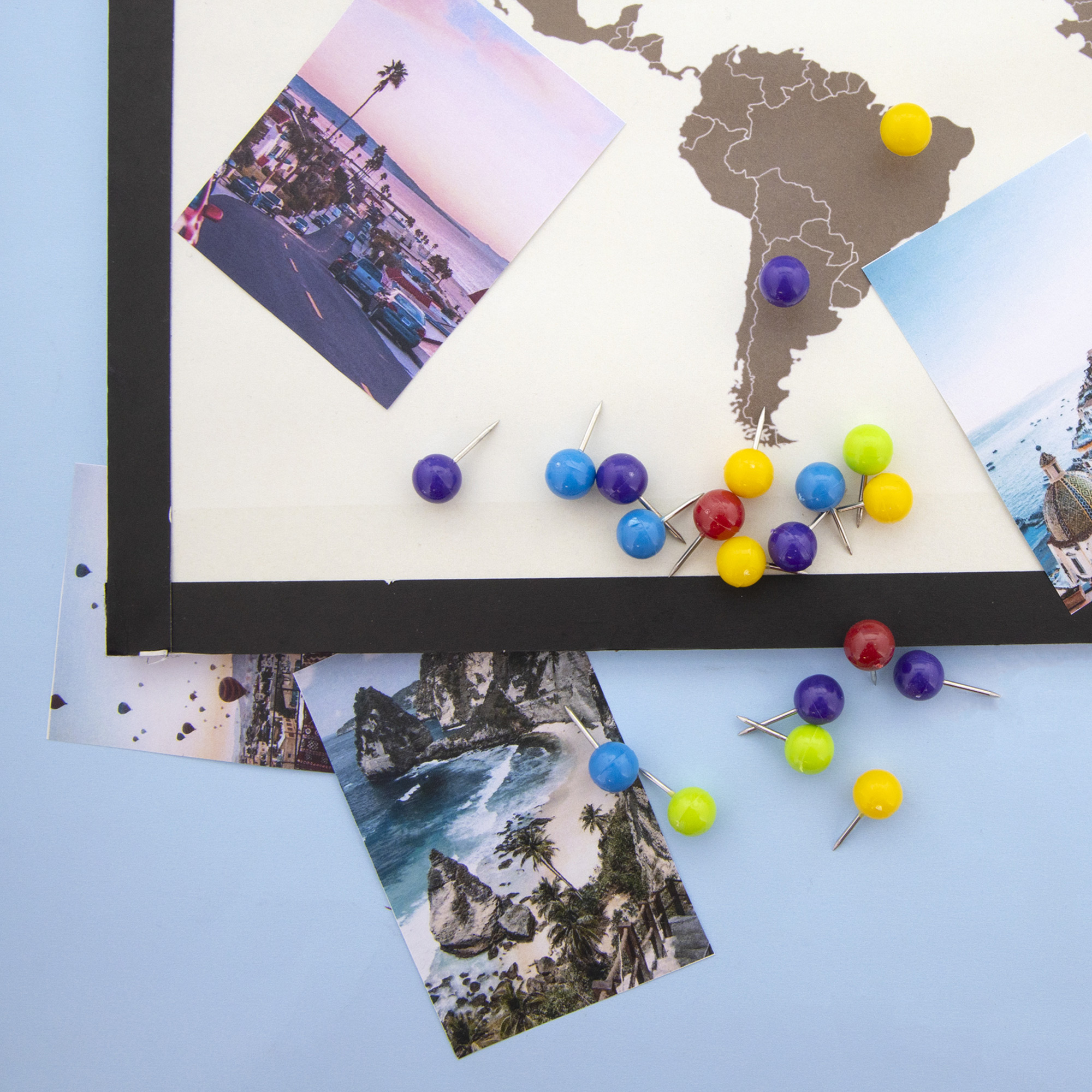 Buy BAZIC Push Pins Round Plastic Head, Assorted Color (80/pack), 2 ...