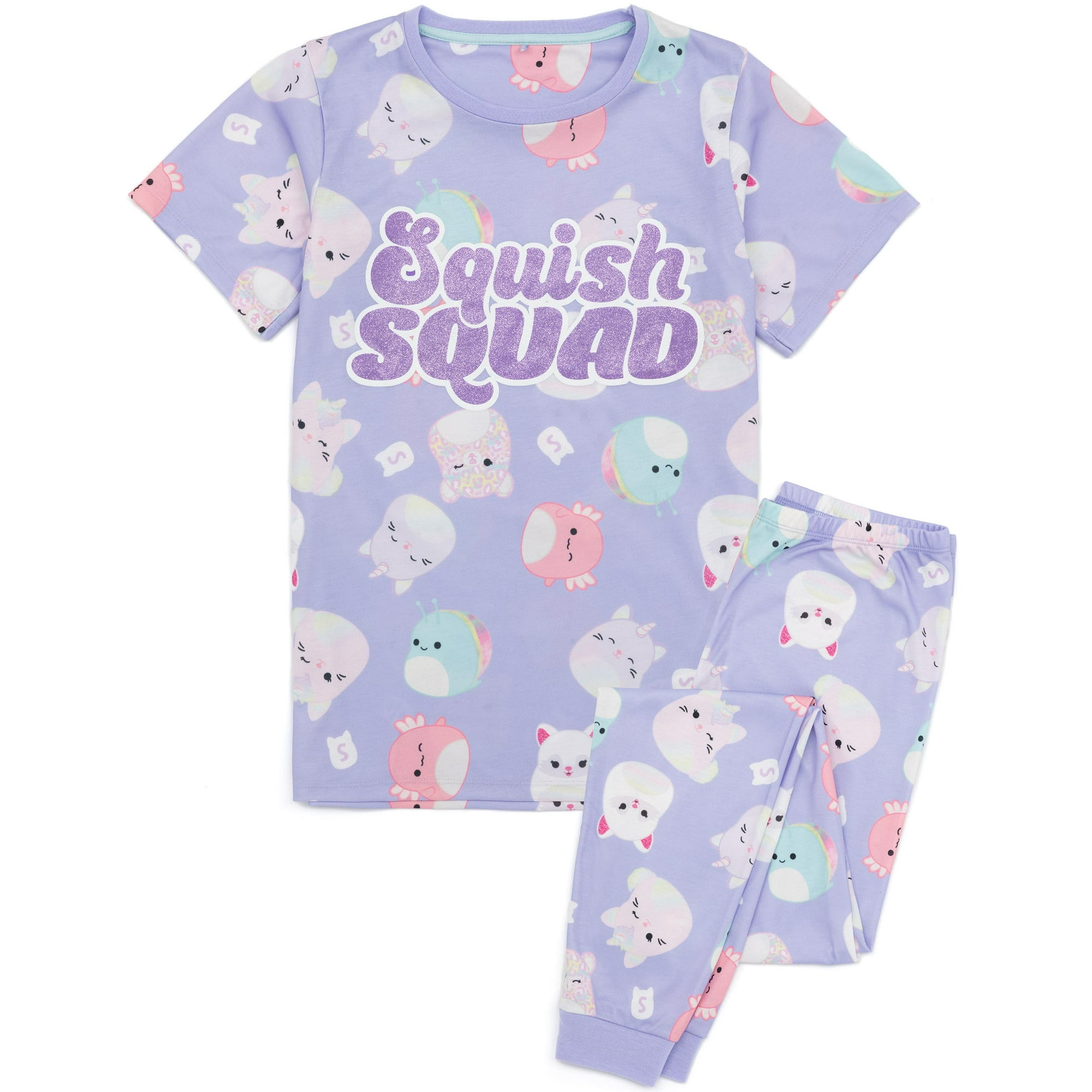 Click here for Squishmallows Unisex Kids Purple Short Sleeve Long... prices