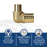 5 Pcs XFITTING Pex 1 inch x 3/4 Inch Pex Reducing Elbow Crimp Fitting, 25-4-8=5X - Walmart.com