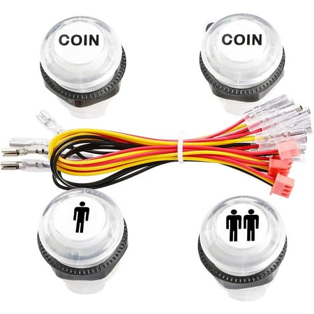 Bmatwk 4 Pcs/Lot 5V LED Illuminated Push Button 1P / 2P Player Start ...