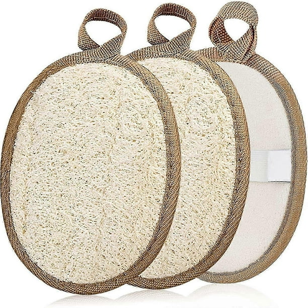 Natural Loofah Sponge, Premium Loofah Exfoliating Body Scrub (3 Pack ...