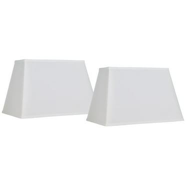Springcrest Ivory Linen Large Rectangular Lamp Shade 14" Wide x 6" Deep ...