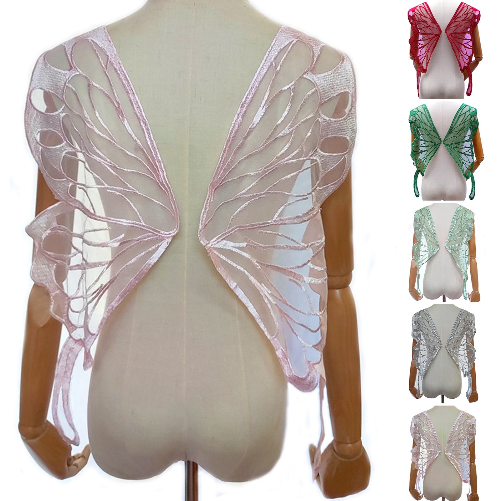 Hesroicy 1 Pair Lace Neckline Collars Soft Fabric Butterfly Wing Design ...