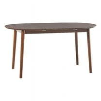 Walker Edison Mid-Century Solid Wood Oval Kitchen Table with Leaf ...
