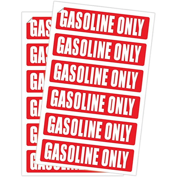 12 Pack GASOLINE ONLY Decals / Labels / Markers / Weatherproof and ...