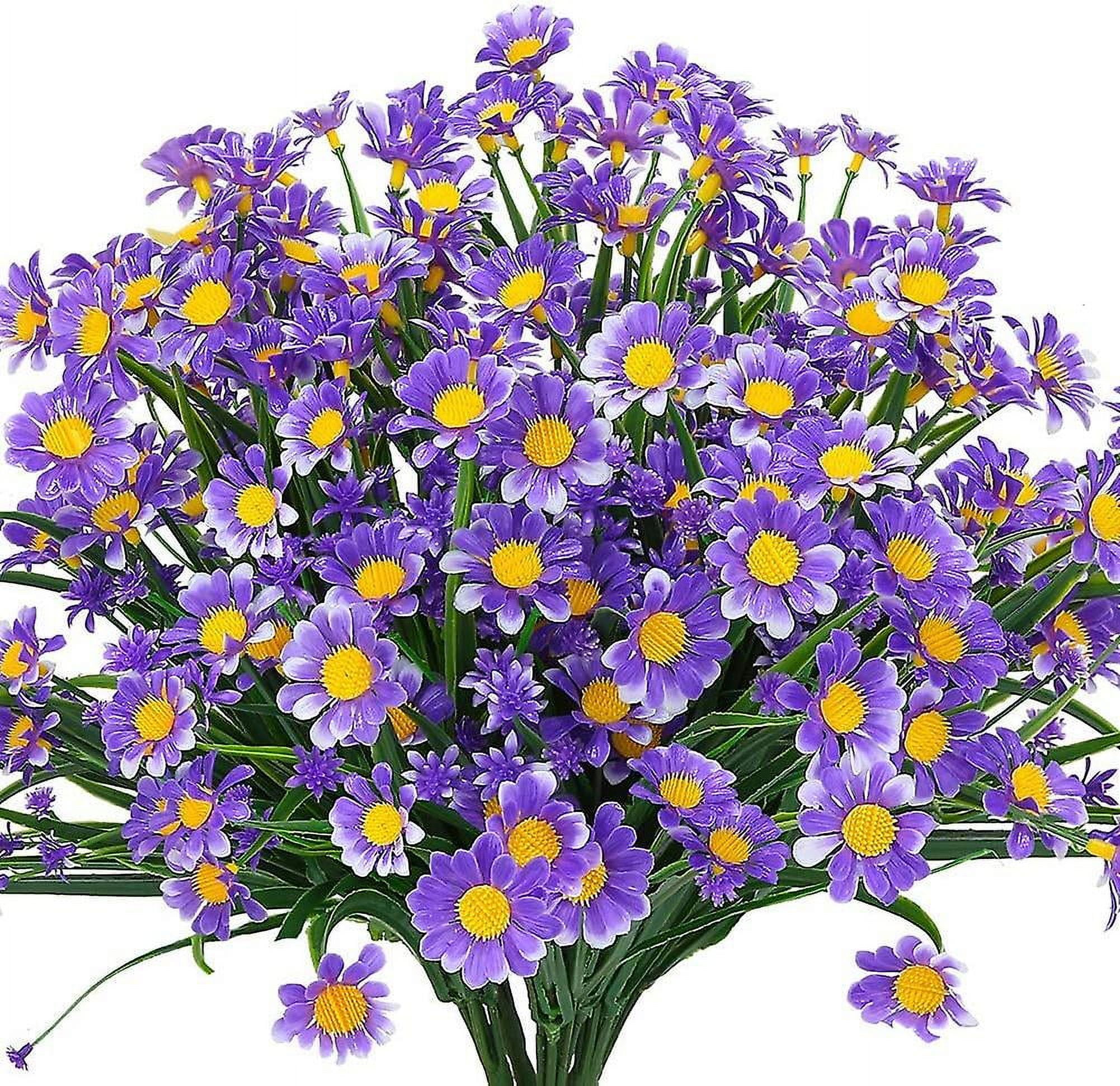 Flor Artificial. 4 flores artificiales de plástico. Vegetación exterior ...