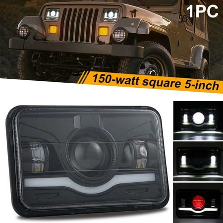 150W H4 7 inch lens binocular square headlight for 6X7 5X7 JEEP ...