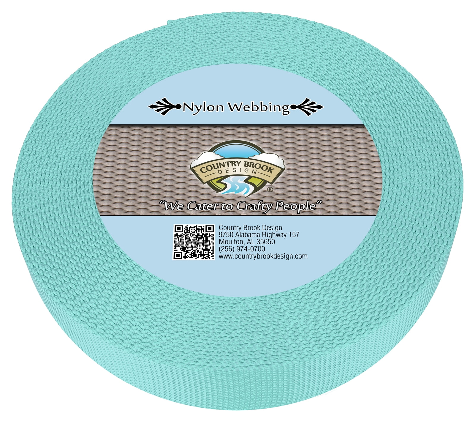 Country Brook Design® 1 1/2 inch Light Cyan Heavy Nylon Webbing, 5 ...